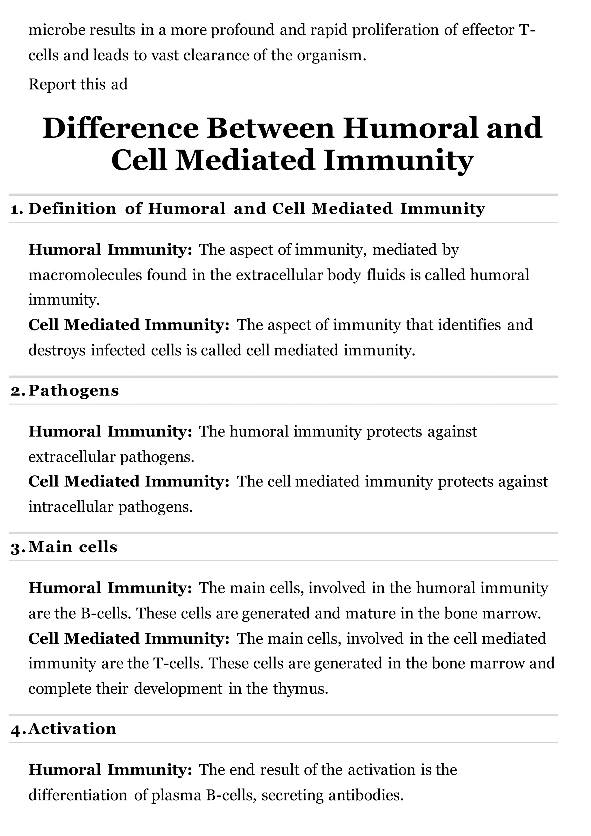 Difference between humoral and cell mediated immunity Dr. ihsan edan ...