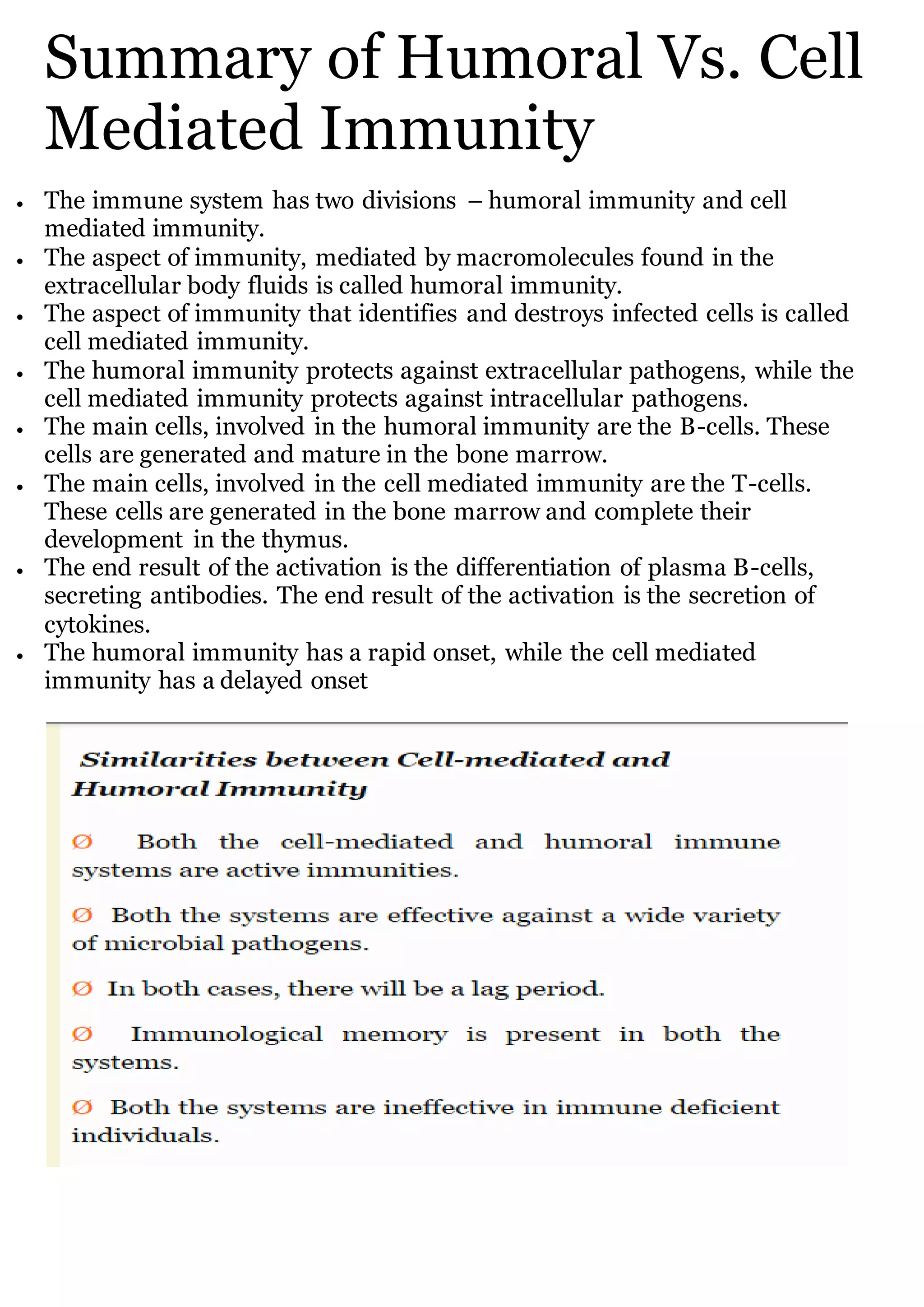 Difference between humoral and cell mediated immunity Dr. ihsan edan ...