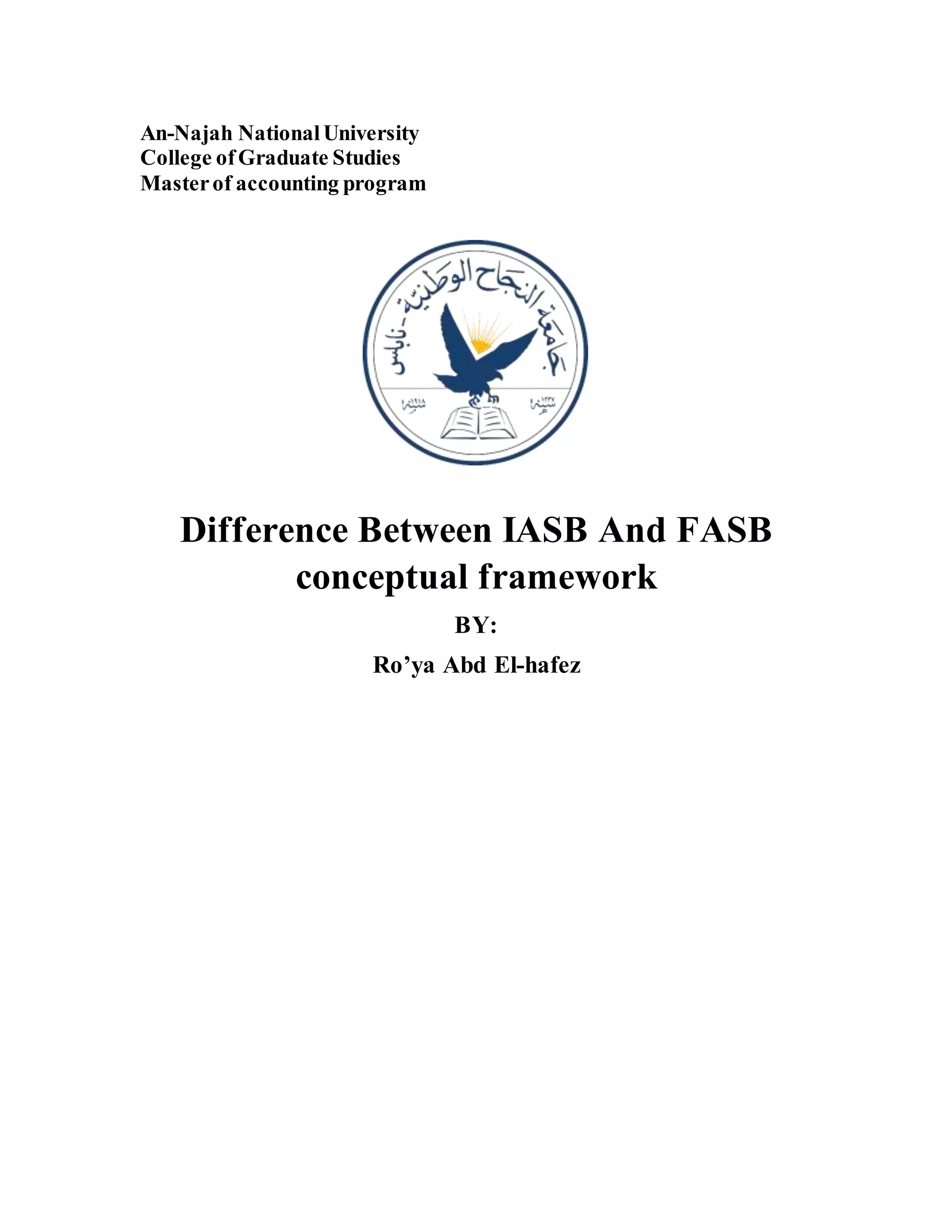 Difference Between IASB And FASB conceptual framework | DOCX