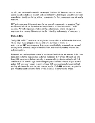 Difference Between IFF Antenna and ELT Antennas | PDF