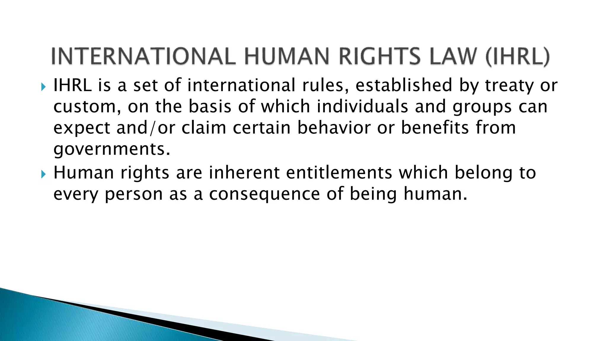 Difference between IHL and IHRL | PPTX