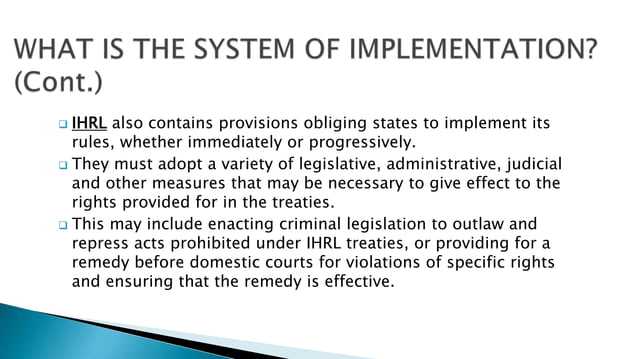 Difference between IHL and IHRL | PPTX | Law