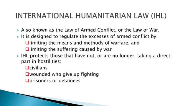 Difference between IHL and IHRL | PPTX | Law