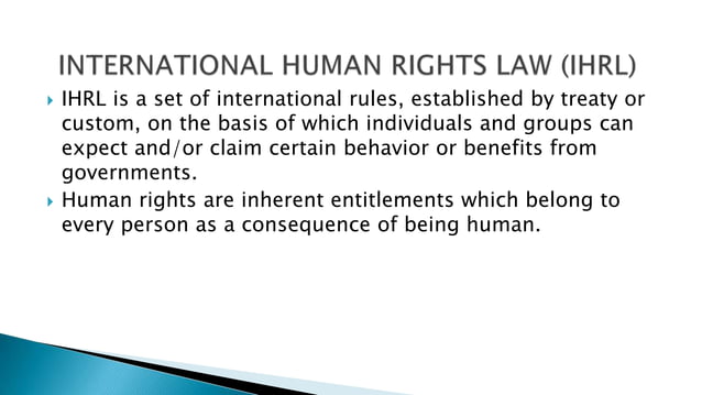 Difference between IHL and IHRL | PPTX | Law