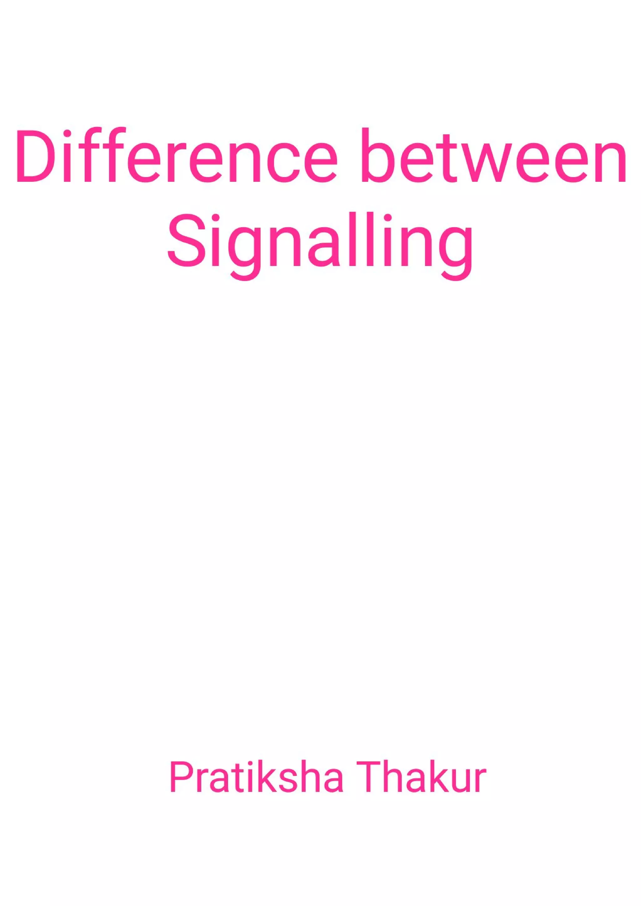 Difference between In form signalling and Out form signalling | PDF