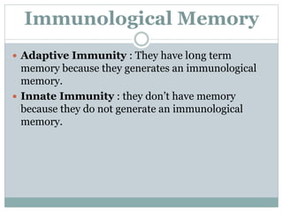 Difference between innate and adaptive immunity | PPTX