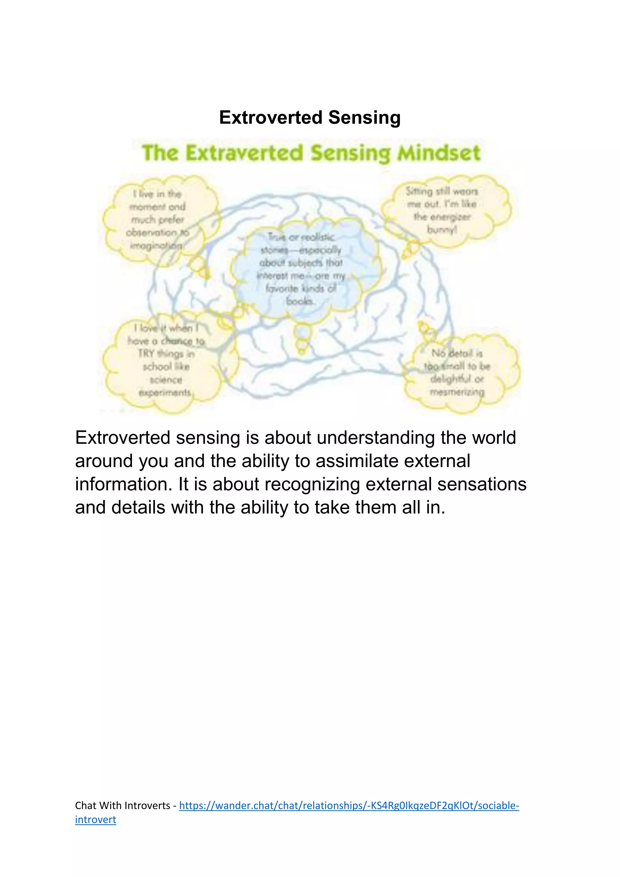 Difference between introverted sensing and extroverted sensing | PDF