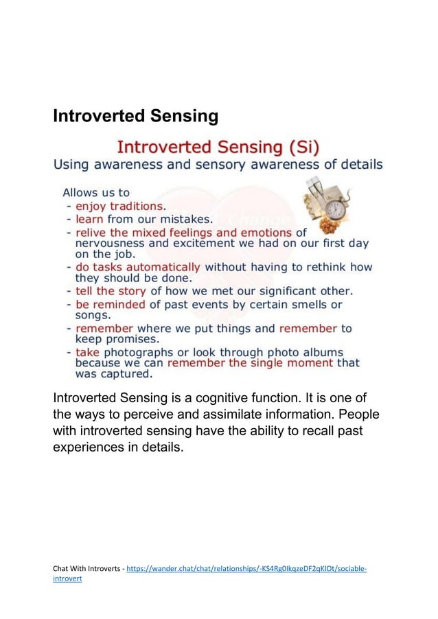 Difference between introverted sensing and extroverted sensing | PDF