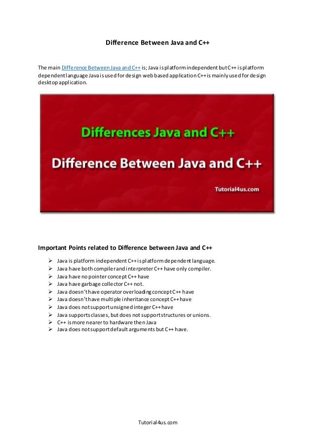 Difference Between Java And C 3396