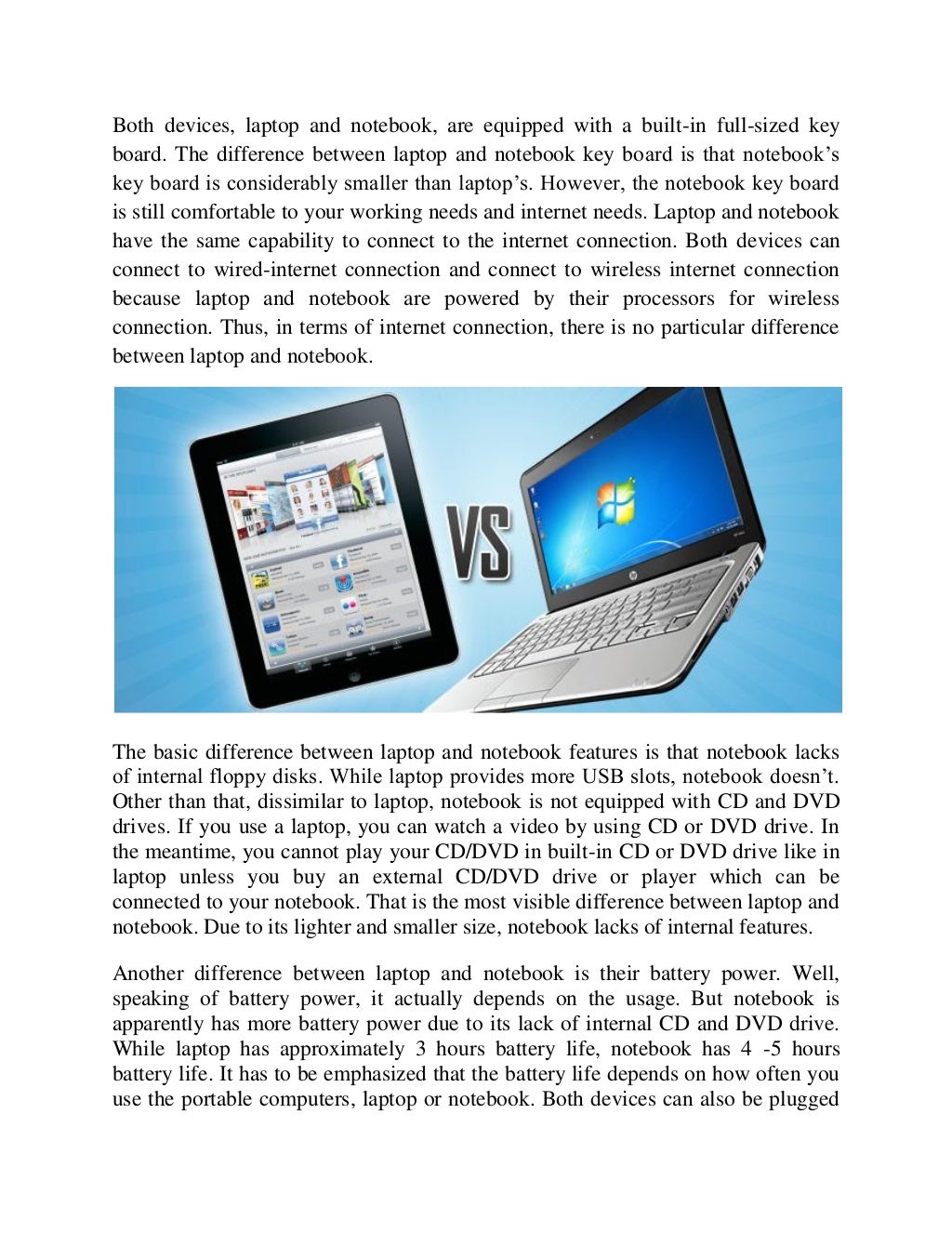 Difference Between Laptop VS Notebook Difference Between Laptop VS Notebook