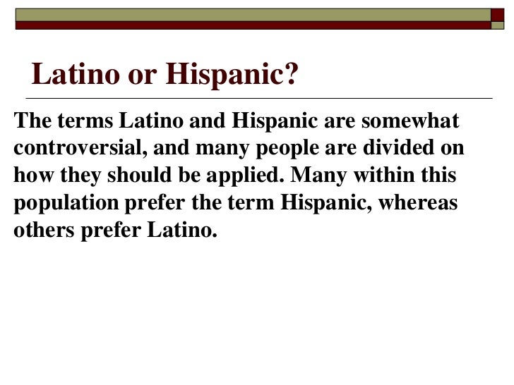 Difference between latino and hispanic