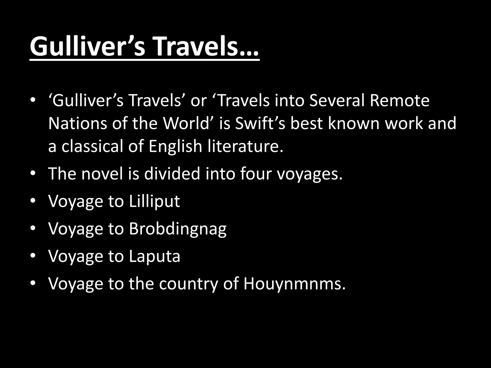 Gulliver's Journey to Liliput and Brobdingnag | PPTX