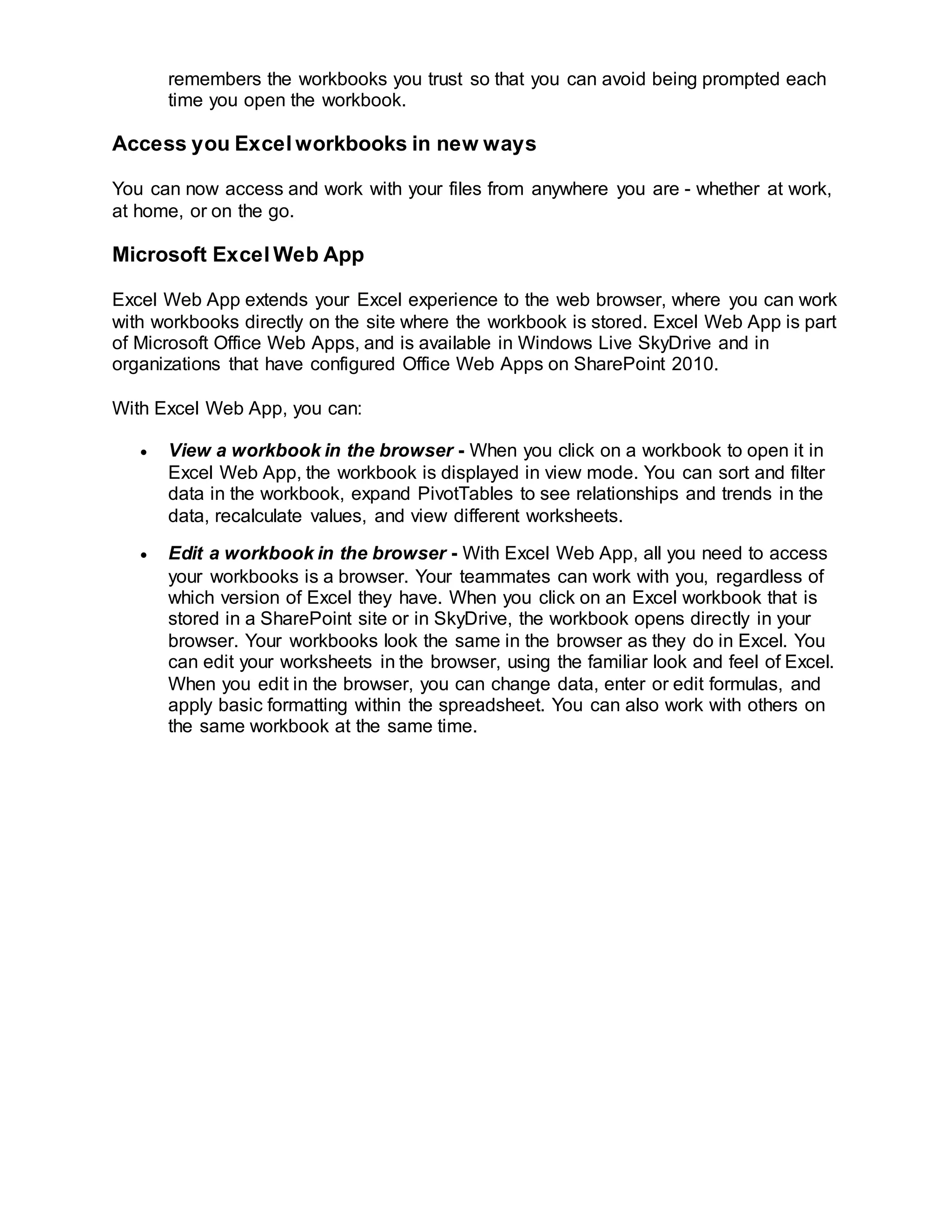 Difference Between Microsoft Excel 2007 Pdf