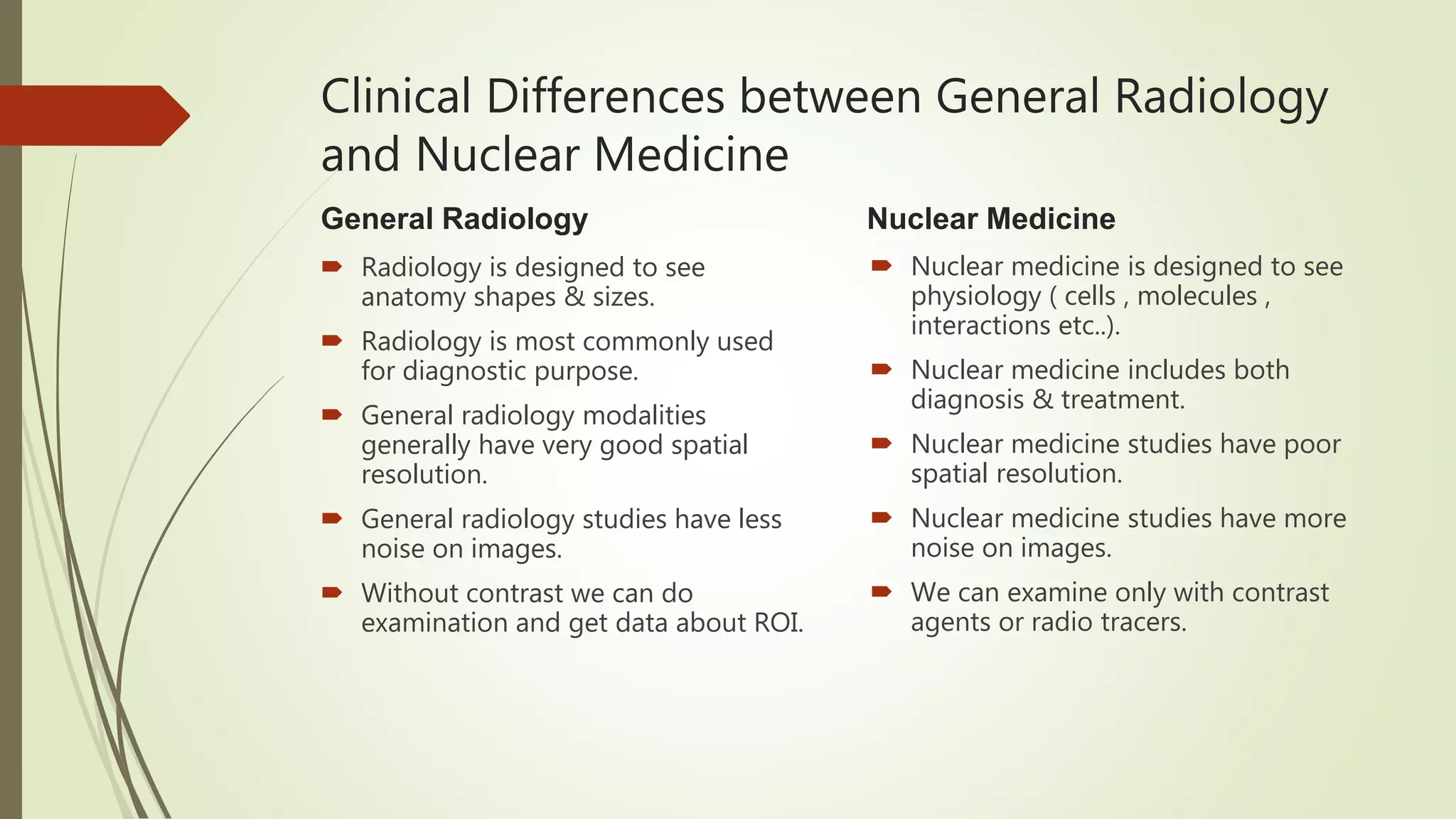 Difference between modalities of general radiology and nuclear medicine | PPTX