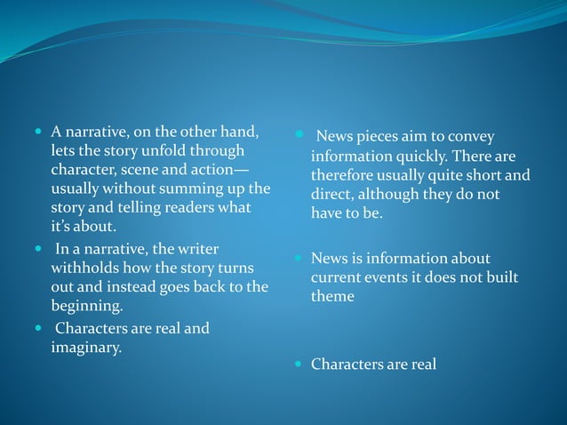 Difference between narrative and news. | PPTX