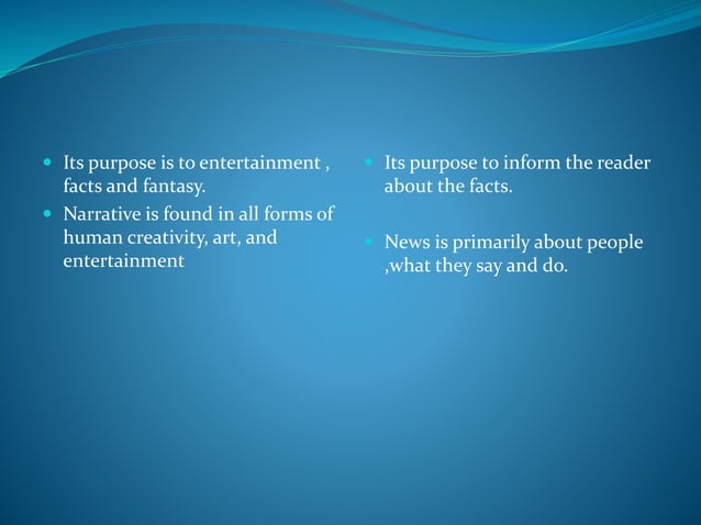 Difference between narrative and news. | PPTX