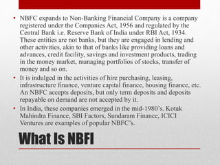 Difference between nbfi & banks | PPTX