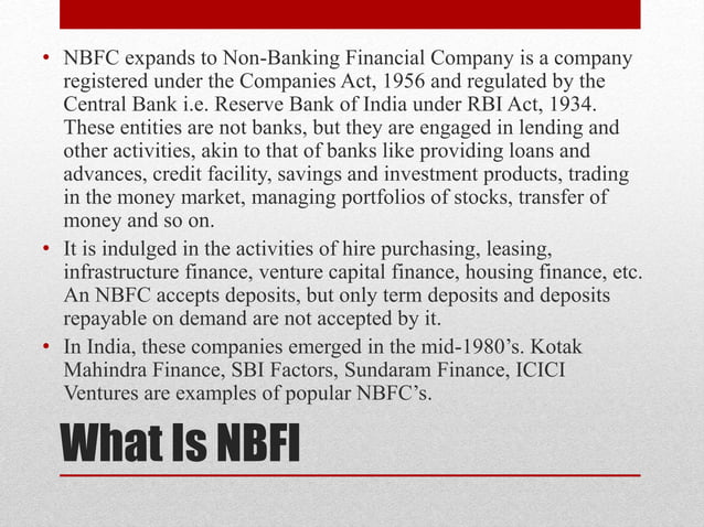 Difference between nbfi & banks | PPTX | Business Banking & Finance ...