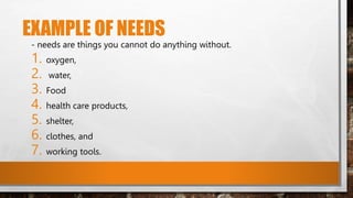 Difference between Needs and Wants.pptx | Shopping