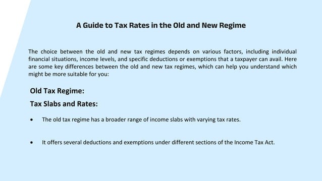 Difference Between Old Vs New Tax Regime | PPTX | Business Accounting ...