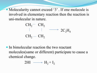 Difference between order and molecularity of a reaction 2310 | PPTX
