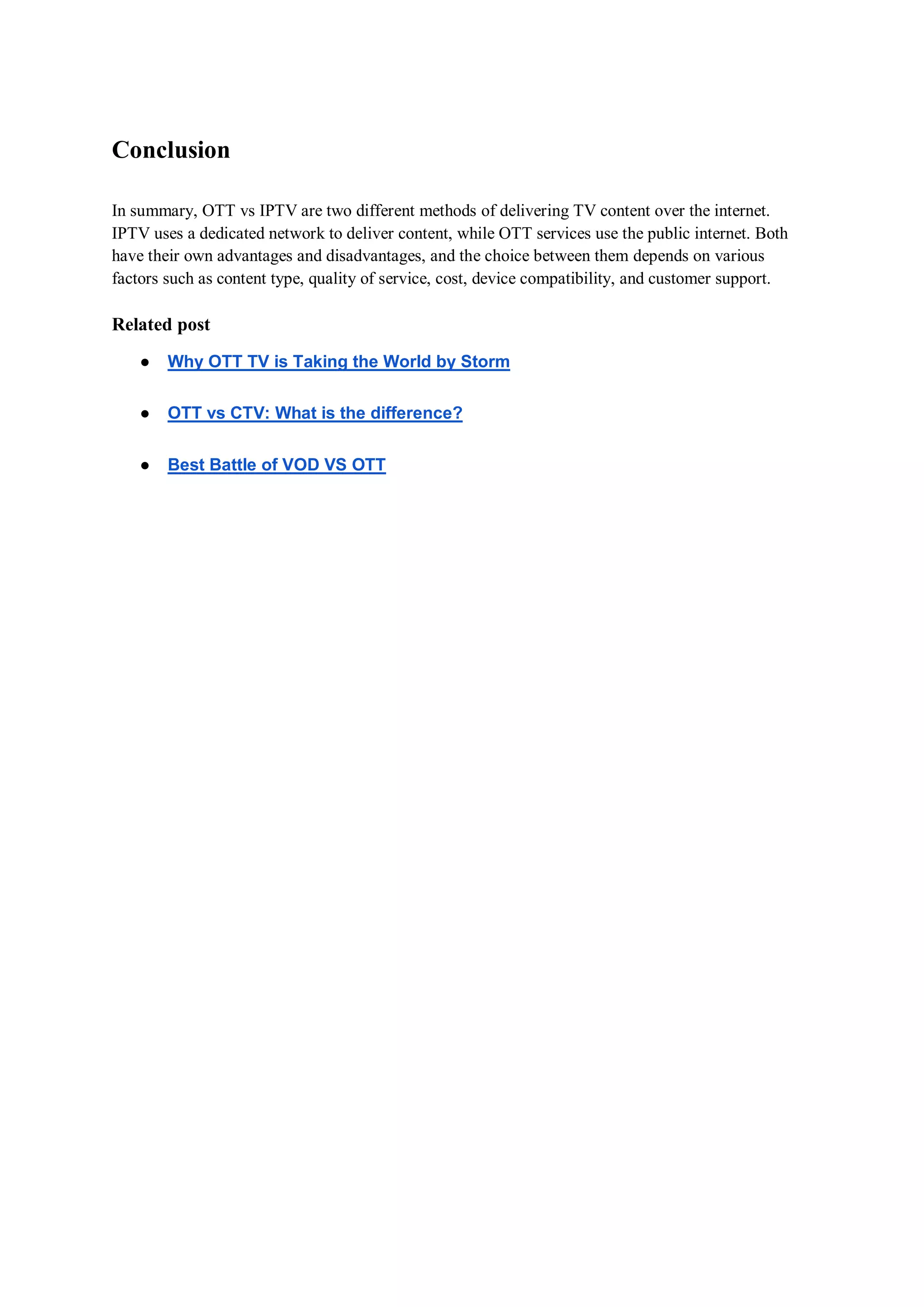 Difference between OTT and IPTV | PDF