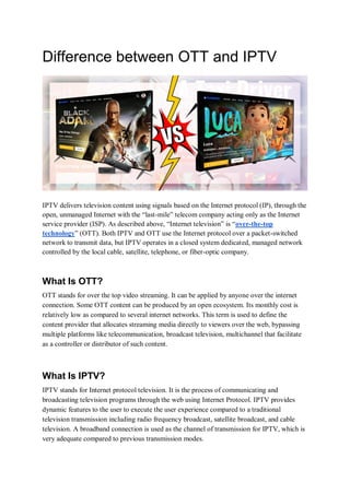 Difference between OTT and IPTV | PDF