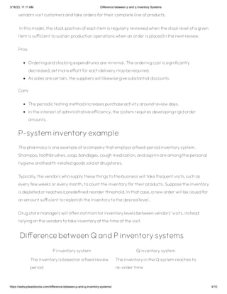 Difference between p and q inventory Systems.pdf | Logistics | Business