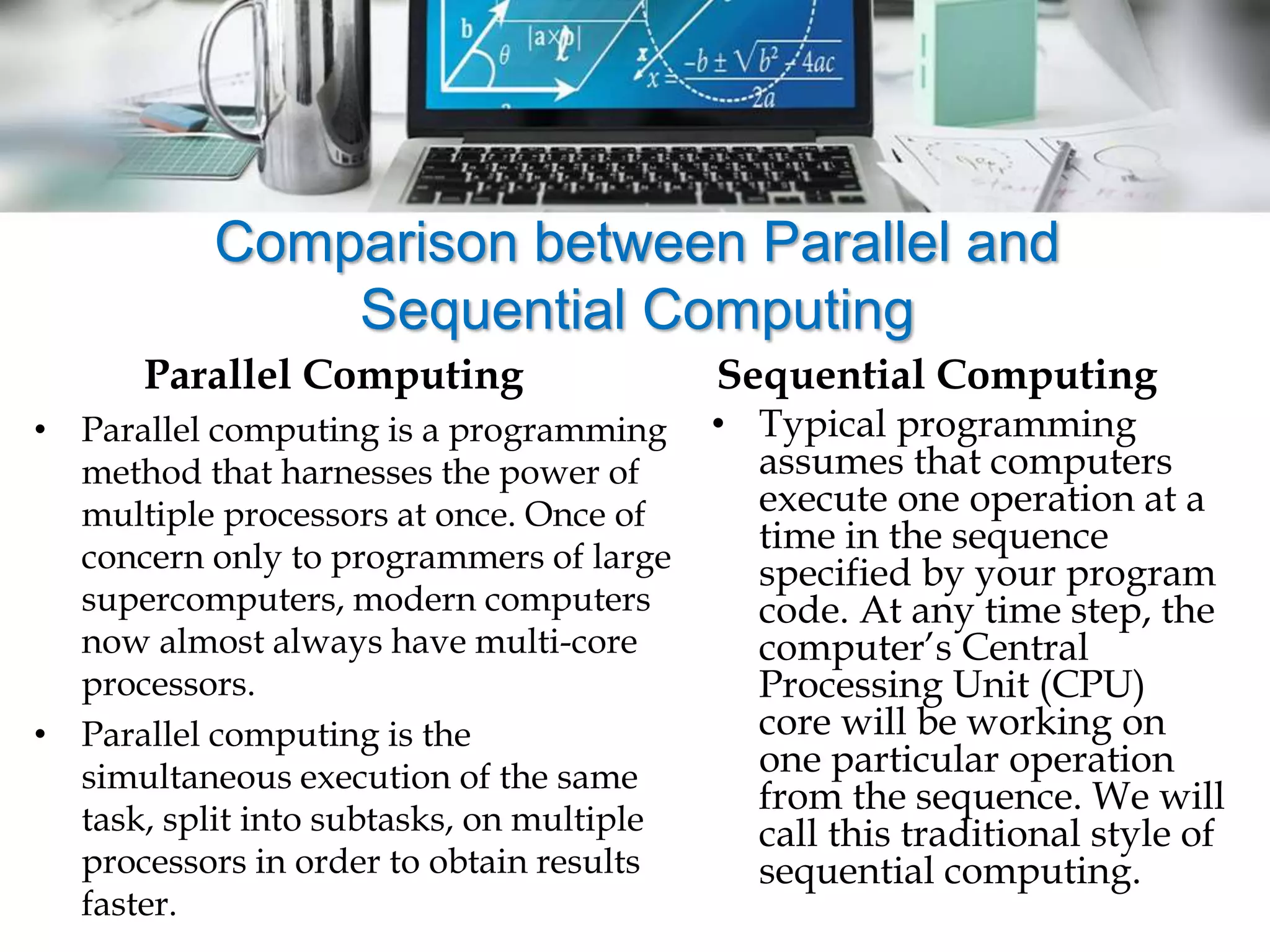 Difference between parallel and sequential computing | PPT Difference between parallel and sequential computing | PPT