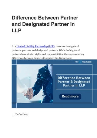 Difference Between Partner and Designated Partner In LLP.pdf | Business ...