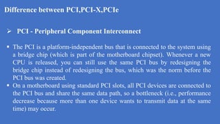 Difference between PCI PCI-X PCIe | PPTX