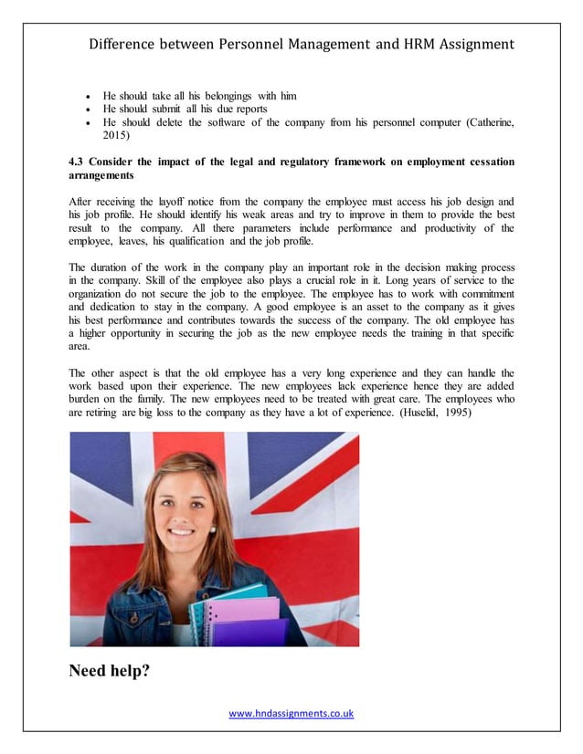 Difference between personnel management and hrm assignment | DOCX ...