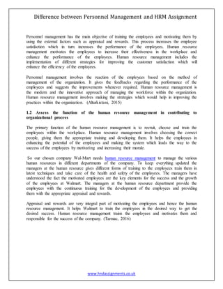 Difference between personnel management and hrm assignment | DOCX | Human Resources | Business