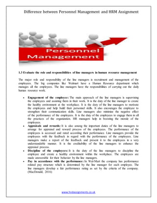 Difference between personnel management and hrm assignment | DOCX ...