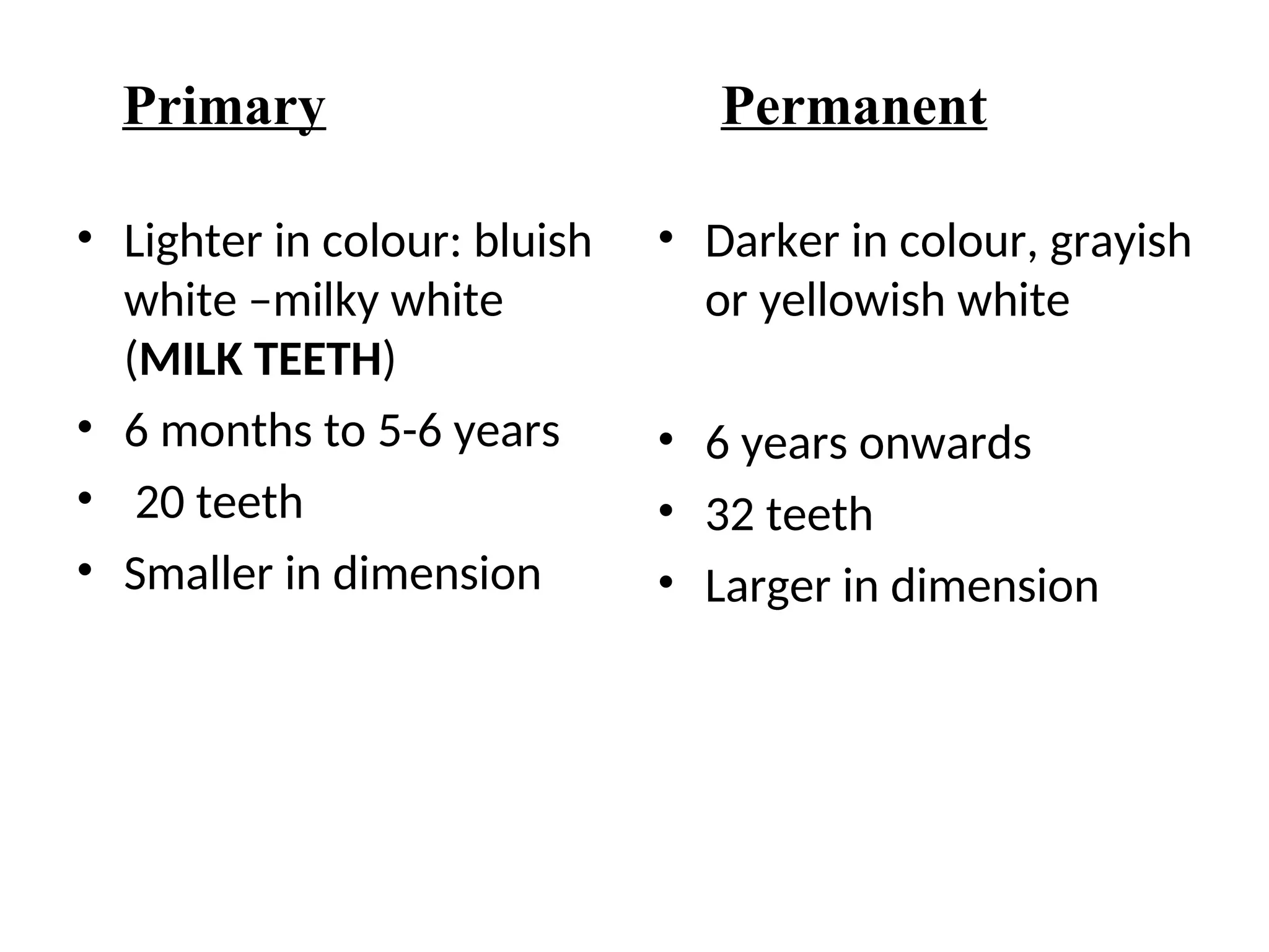 Difference between primary and permanent.ppt