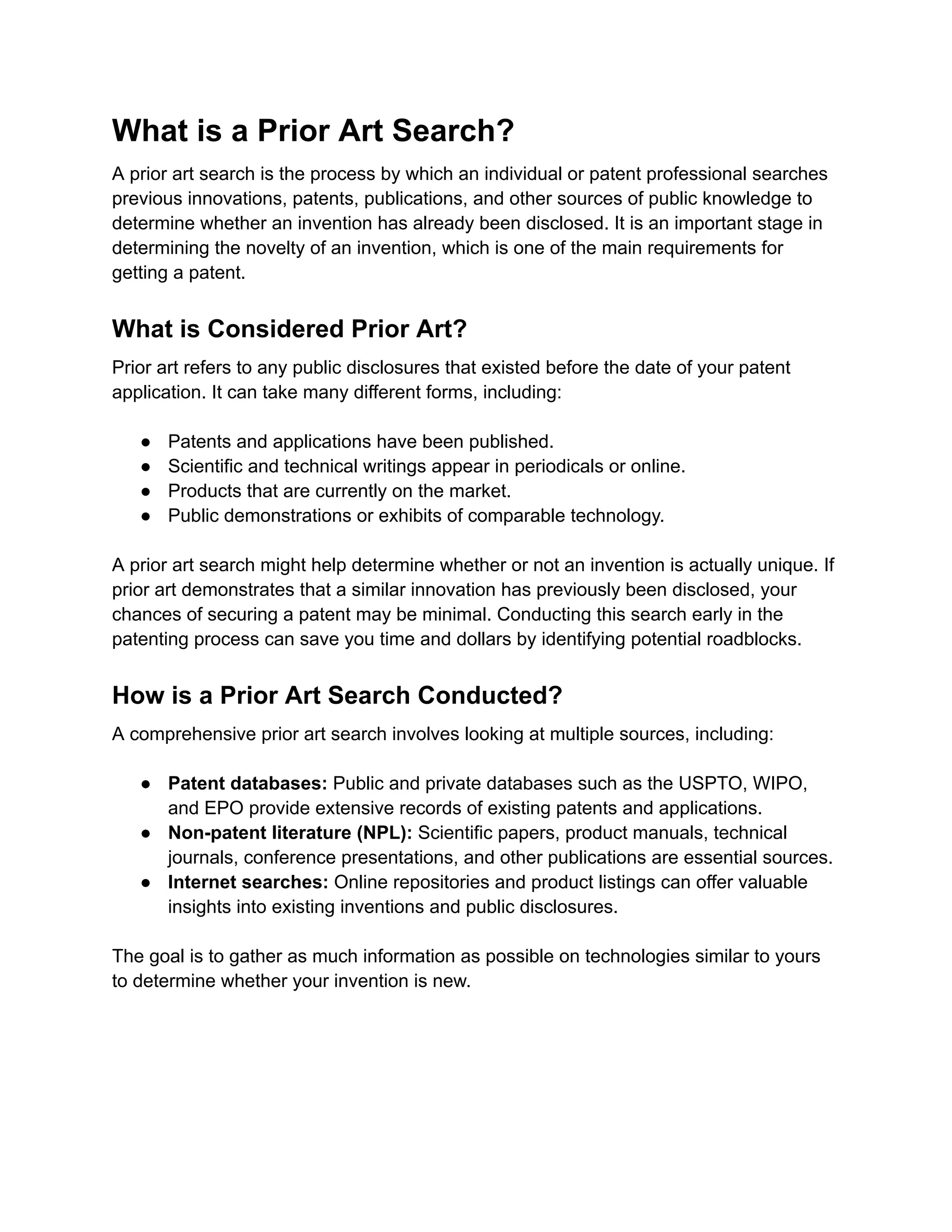 Difference Between Prior Art Search and Patentability Search | InventionIP | PDF