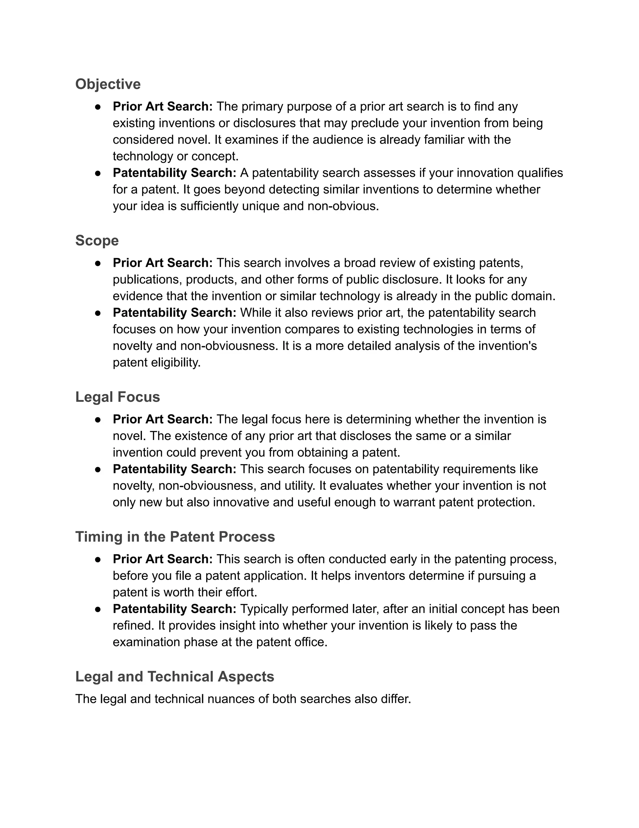Difference Between Prior Art Search and Patentability Search ...