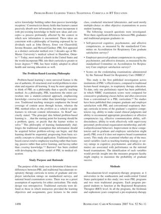 Difference between problem based learning and traditional way of ...