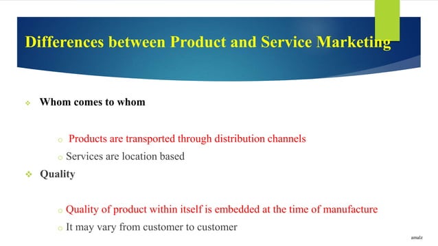 Difference between product and service marketing | PPTX | Marketing and ...