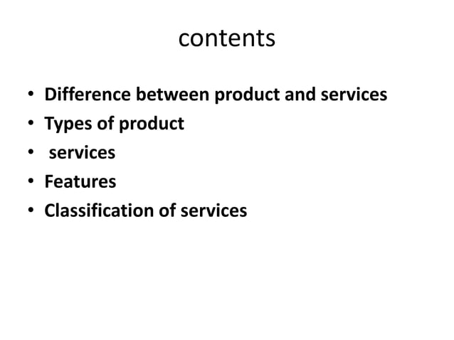Difference between product and services | PPTX | Information Services ...