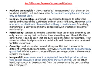 Difference between product and services | PPTX