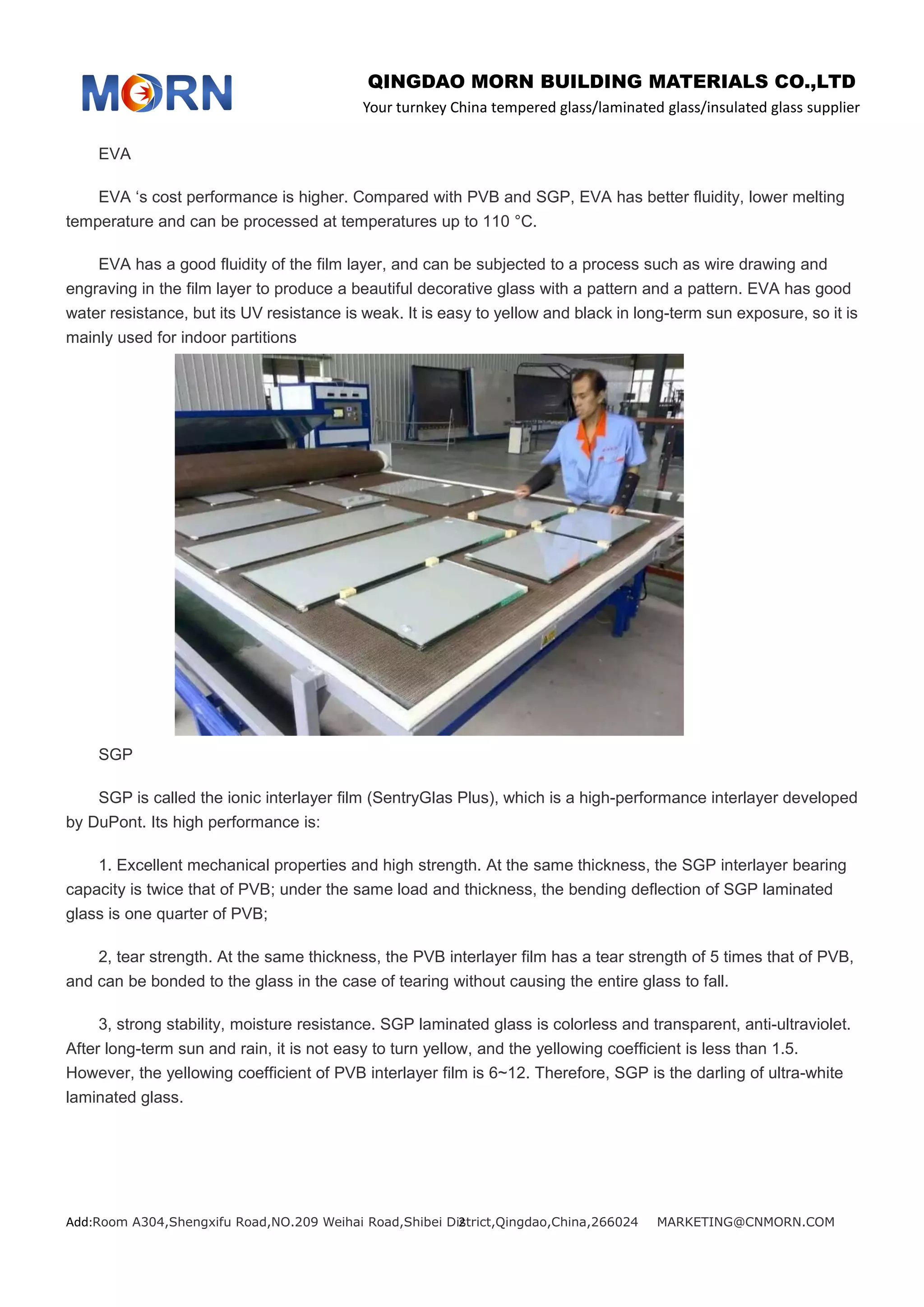 Difference between pvb,eva ,sgp interlayer | PDF