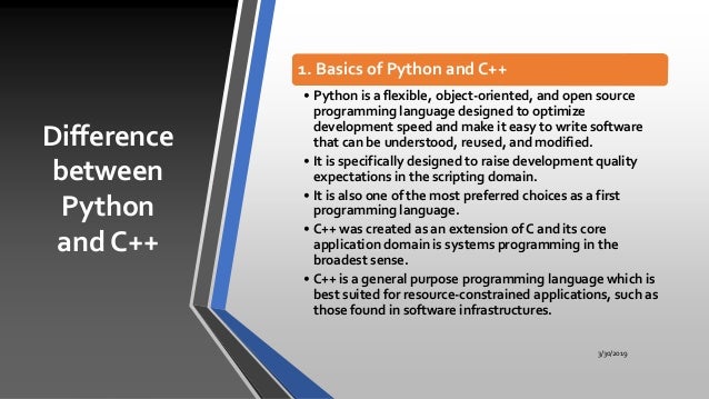 Difference between python and c++