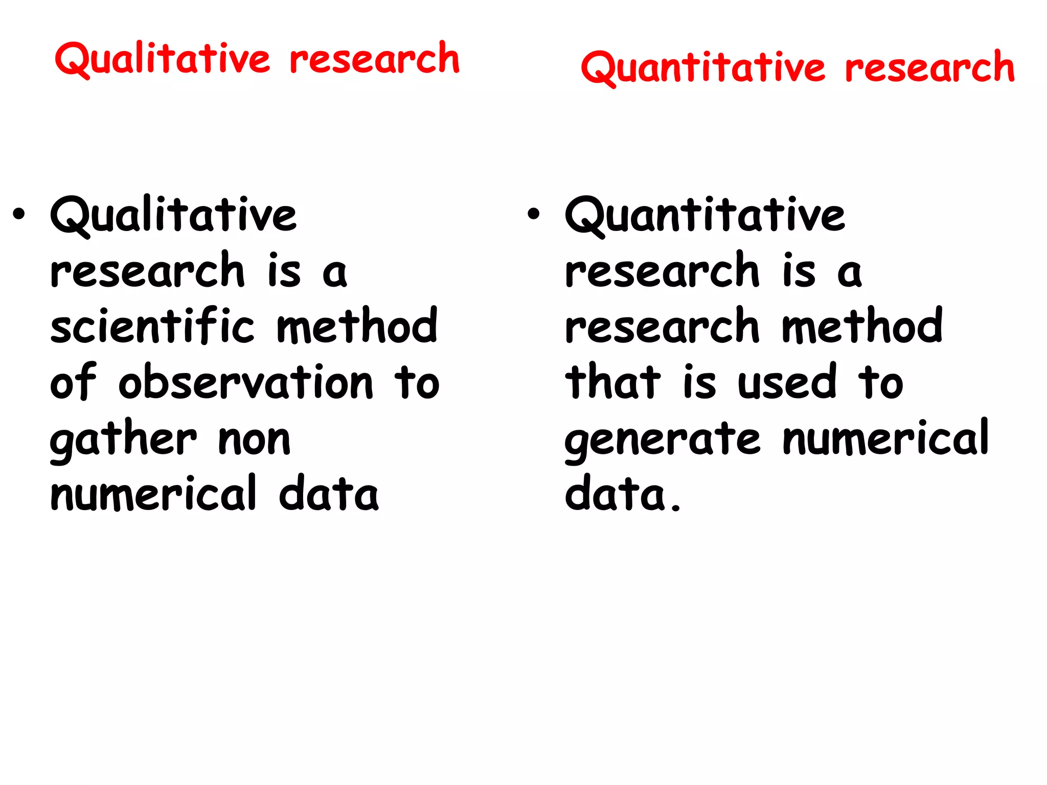 Difference between qualitative and quantitative research shani | PPTX