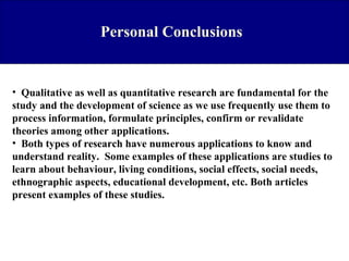 A Contrastive Analysis of Qualitative and Quantitative Research. | PPT