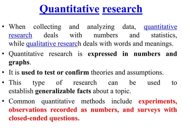 Difference between quantitative and qualitative research | PPT | Free ...