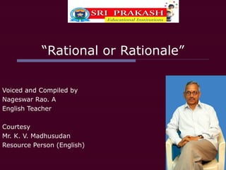 Difference between 'rational and rationale' | PPT