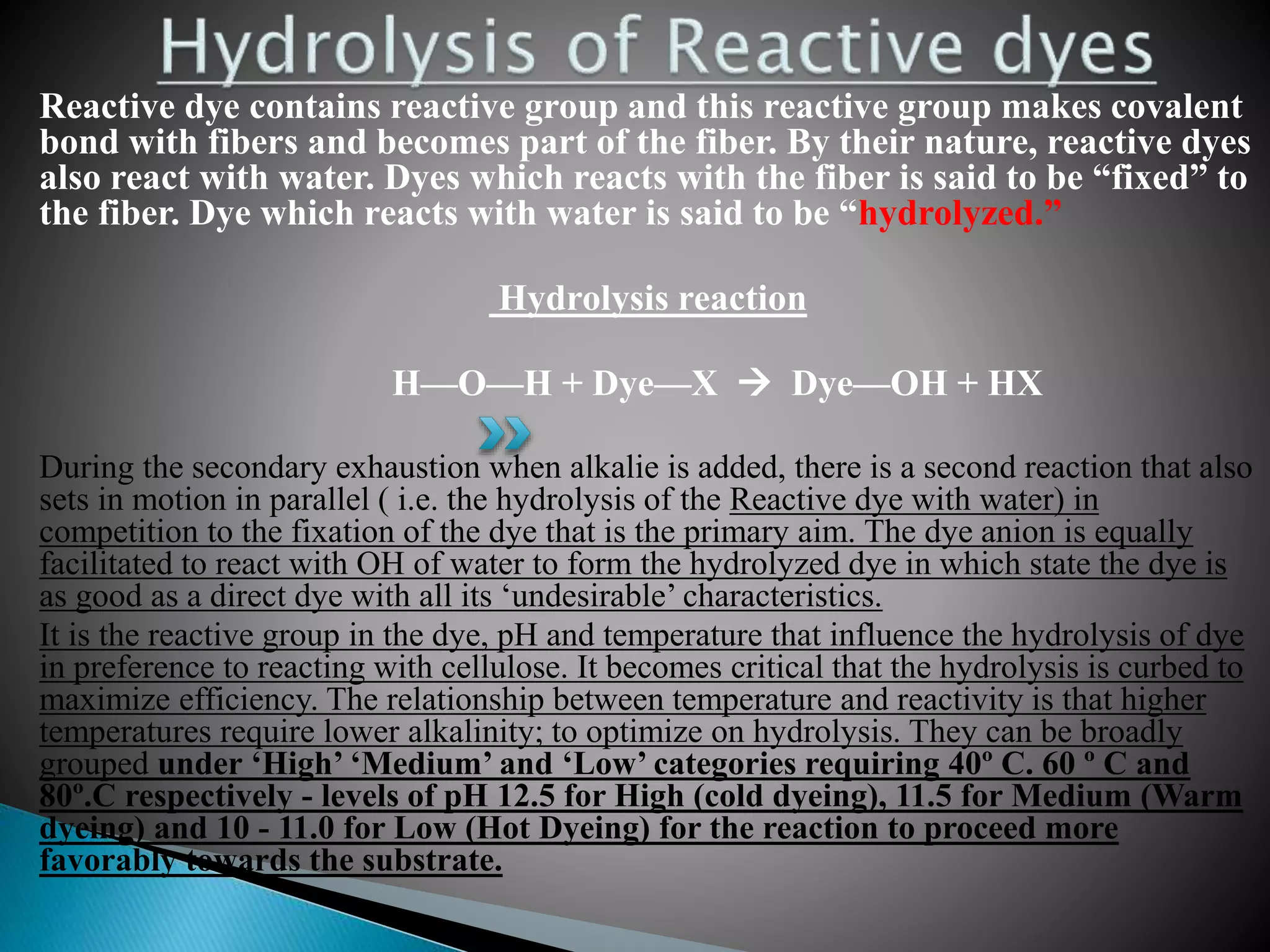 Difference between reactive dye and disperse dye on fabric | PPTX
