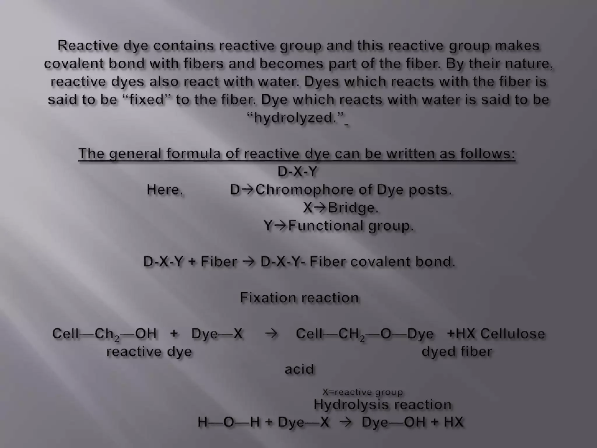 Difference between reactive dye and disperse dye on fabric | PPTX