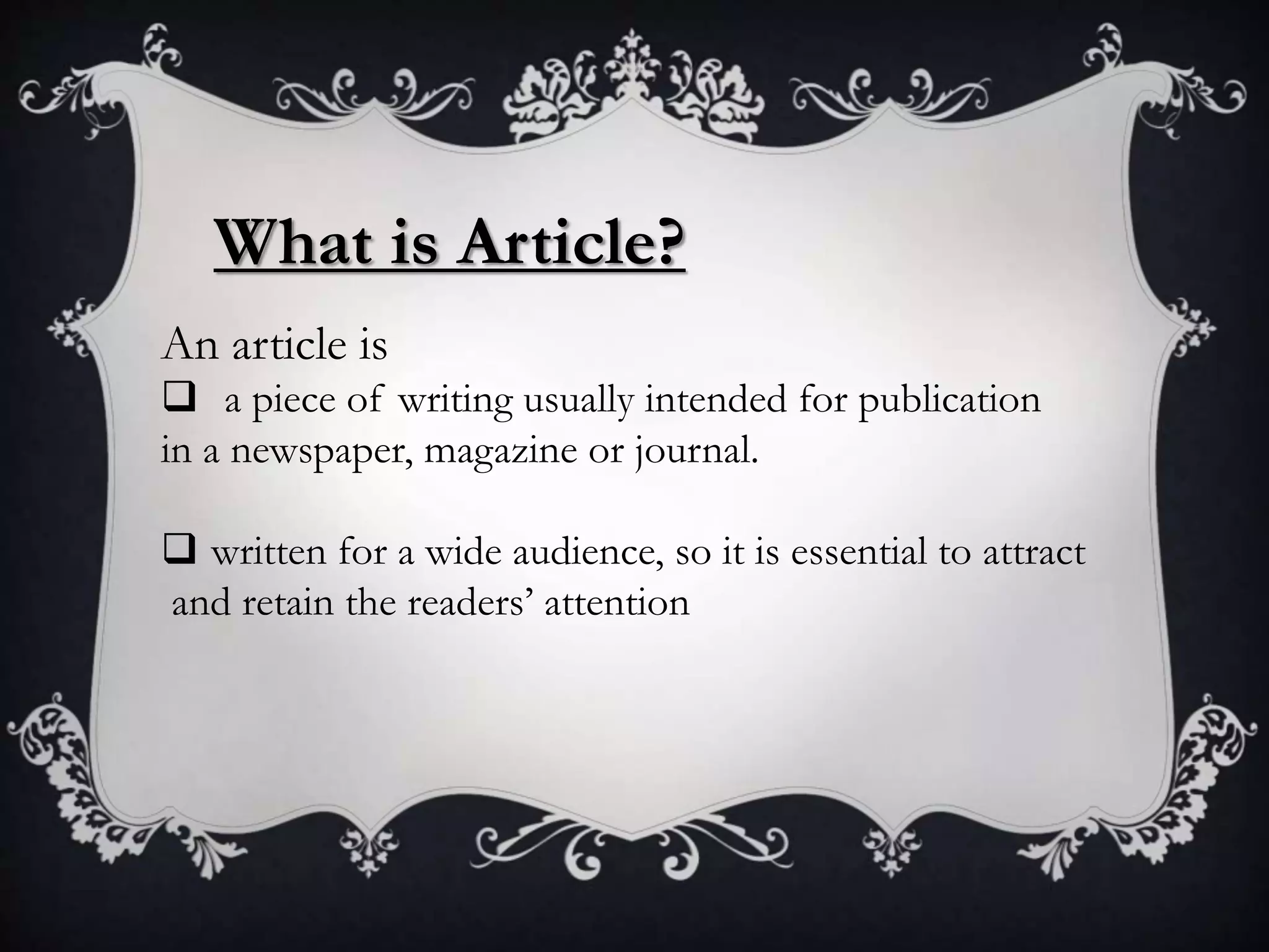 Difference between report and article | PPTX